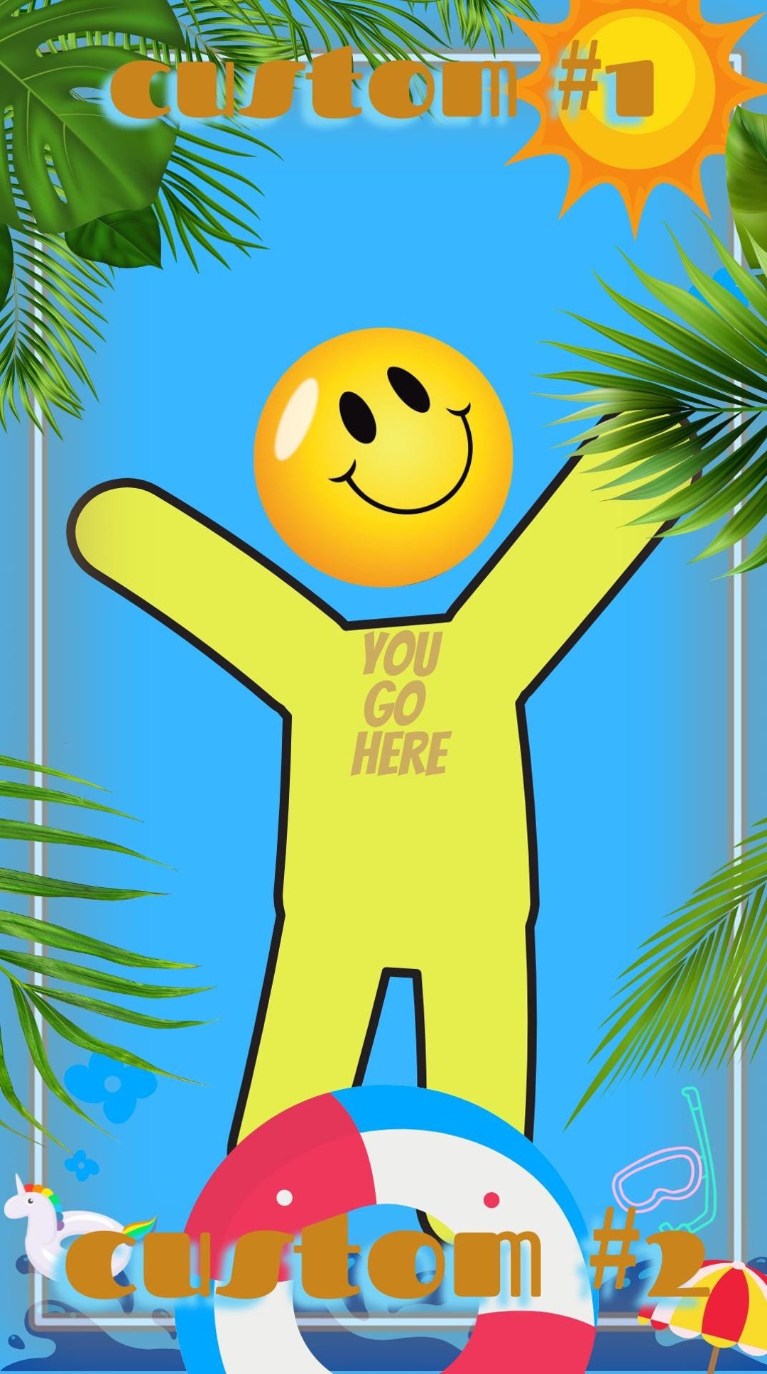 Custom 360 Booth Overlay Pool Party, Palm Trees, Summer, Theme - Etsy