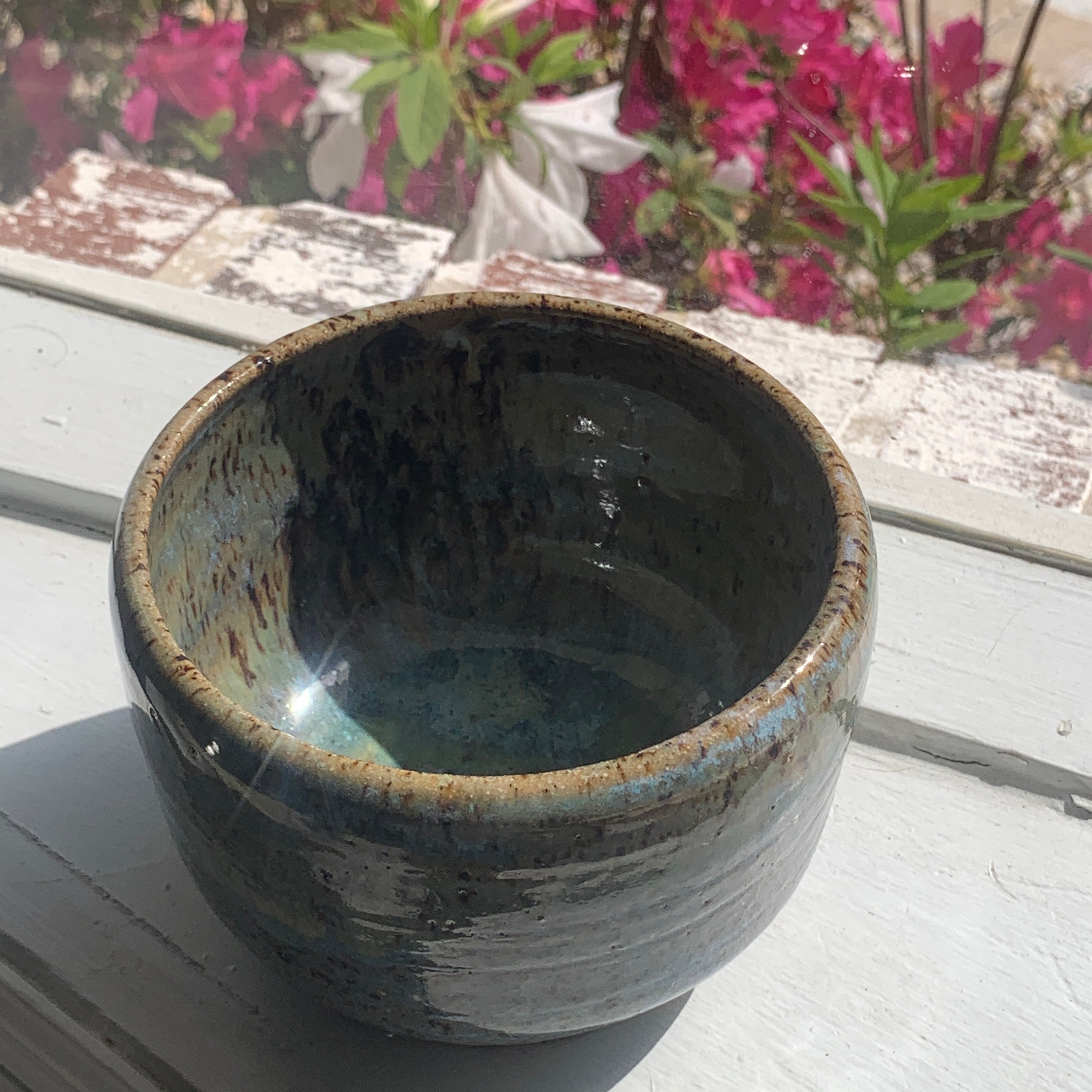 Abalone Opalescent Pottery Bowl - Etsy