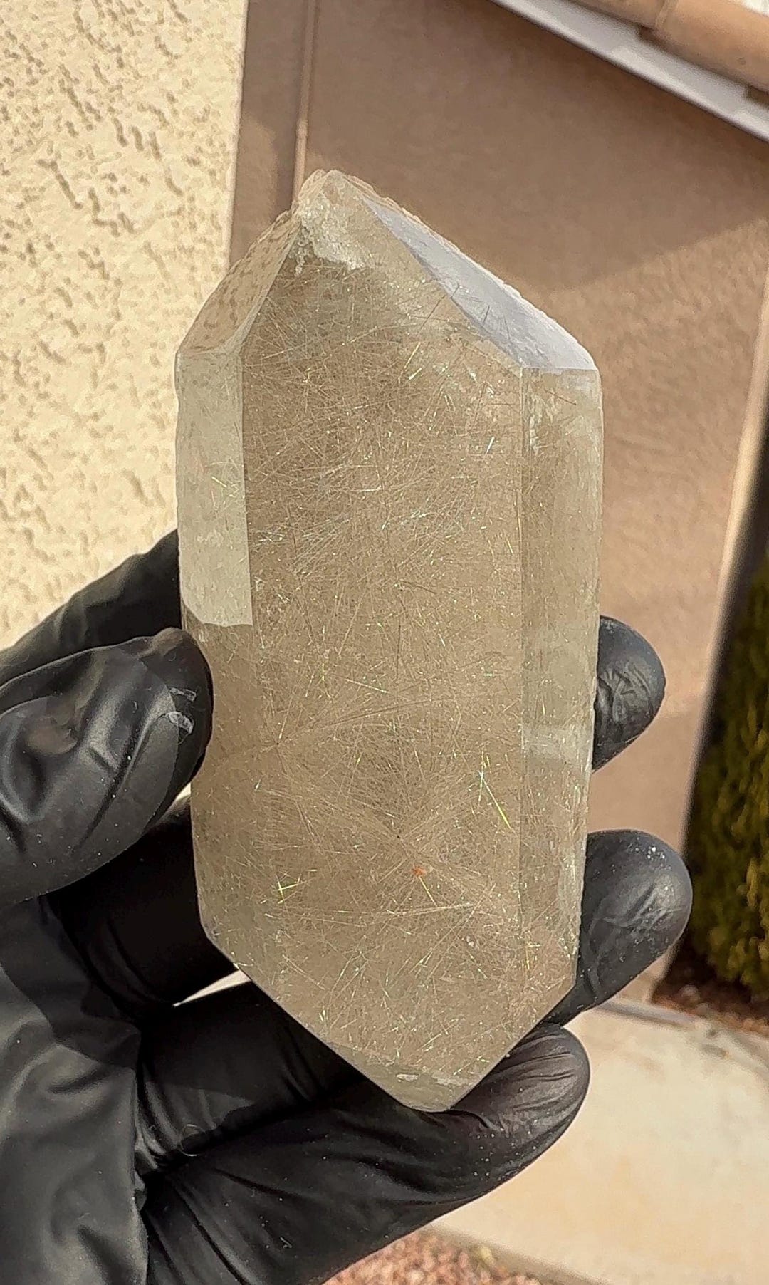 Glittery Silver Rutilated Quartz Double Terminated, Silver Rutile in ...