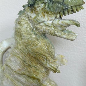 Serpentine Jade T-rex Dinosaur Carving, Green Jade Dinosaur Carving ...