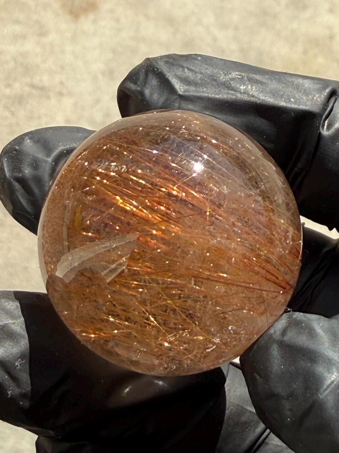 Copper and Golden Rutile Quartz Sphere, Copper and Golden Rutilated ...