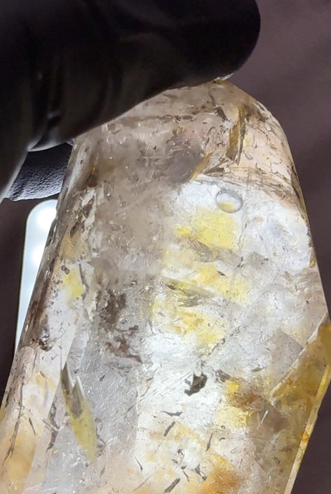 Golden Healer Enhydro Quartz | Rare Crystal With Moving Water Bubble ...