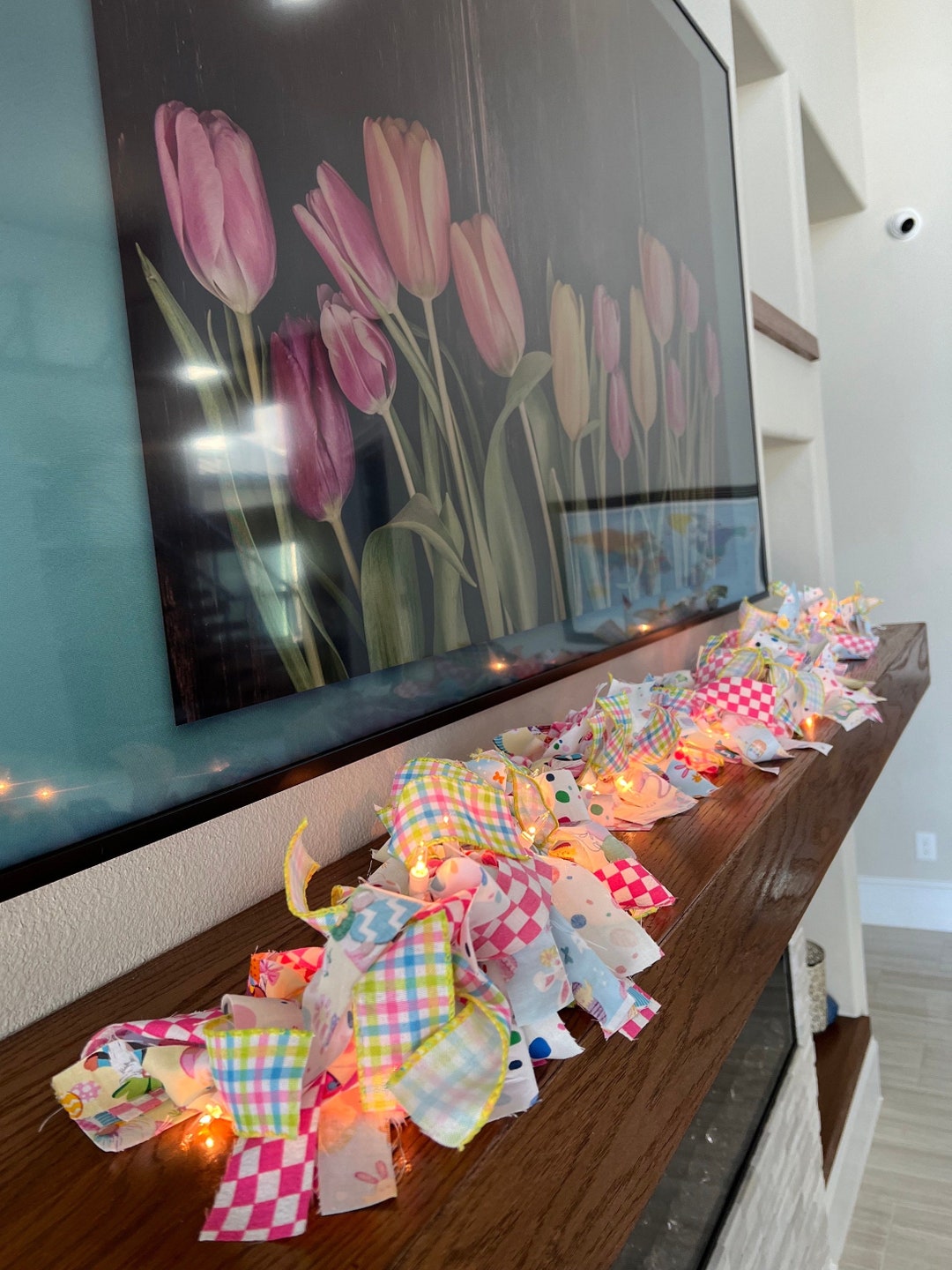 Easter Lighted Garland, Stairway Garland, Rag Garland, Table Garland ...