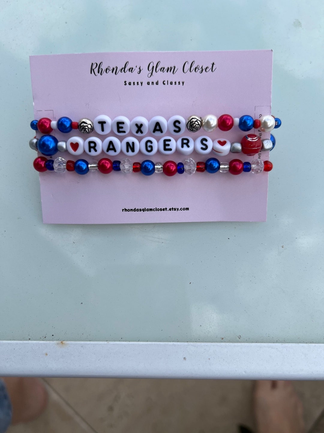 Texas Rangers Bracelets, Birthday Gift, Baseball Opening Day Jewelry ...