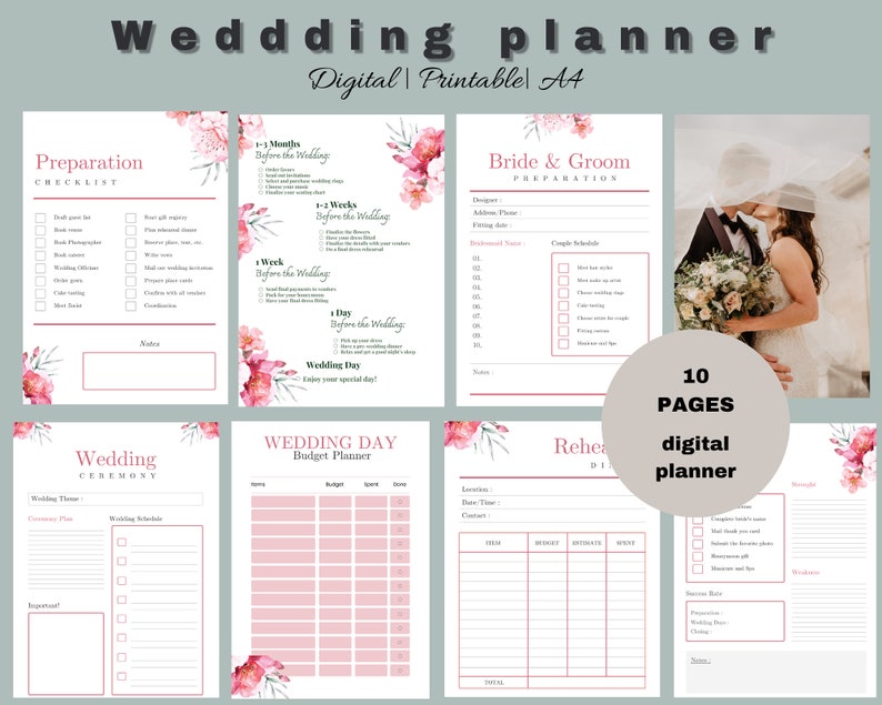 Wedding Planner Printable, Printable Wedding Planner Kit, Wedding ...