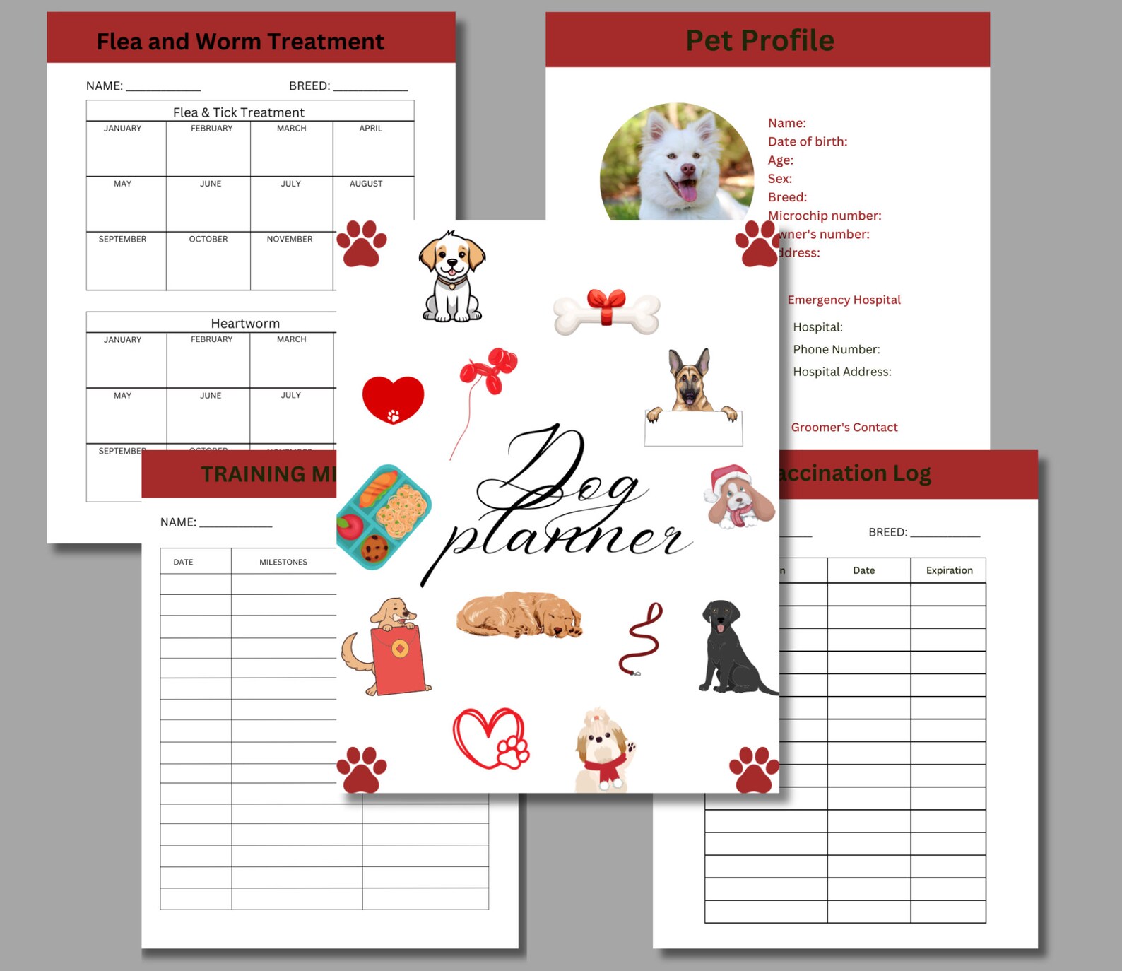 Dog Care Planner Printable, Dog Training, Dog Walking, Dog Tracker, Dog ...