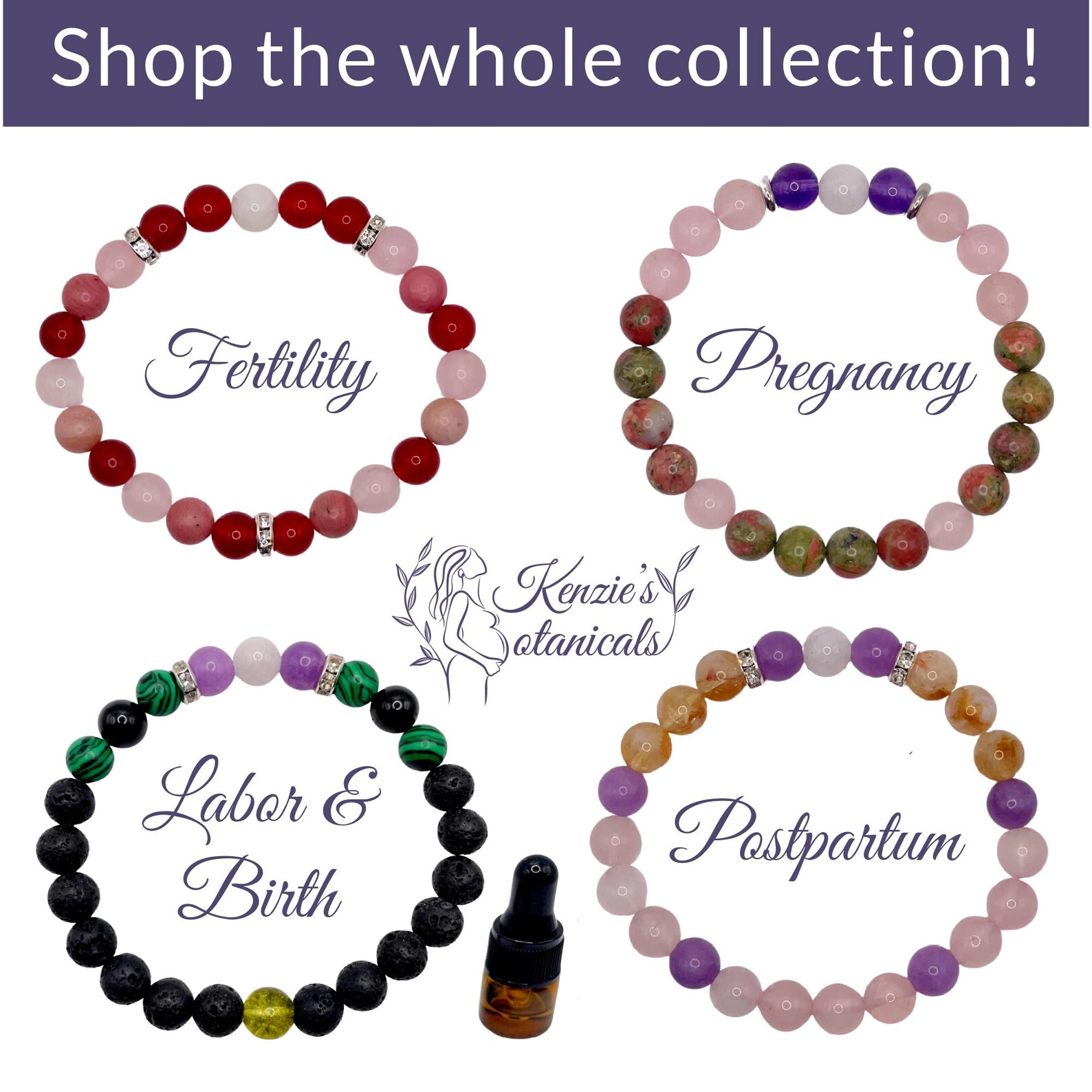 Pregnancy & Fertility Gemstone Bracelet: Unakite, Rose Quartz ...