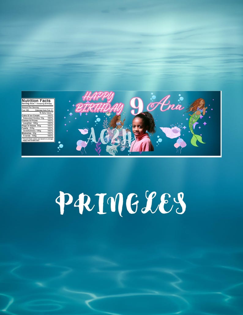 Little Mermaid Birthday Party Bundle Template Themed Favors Digital ...