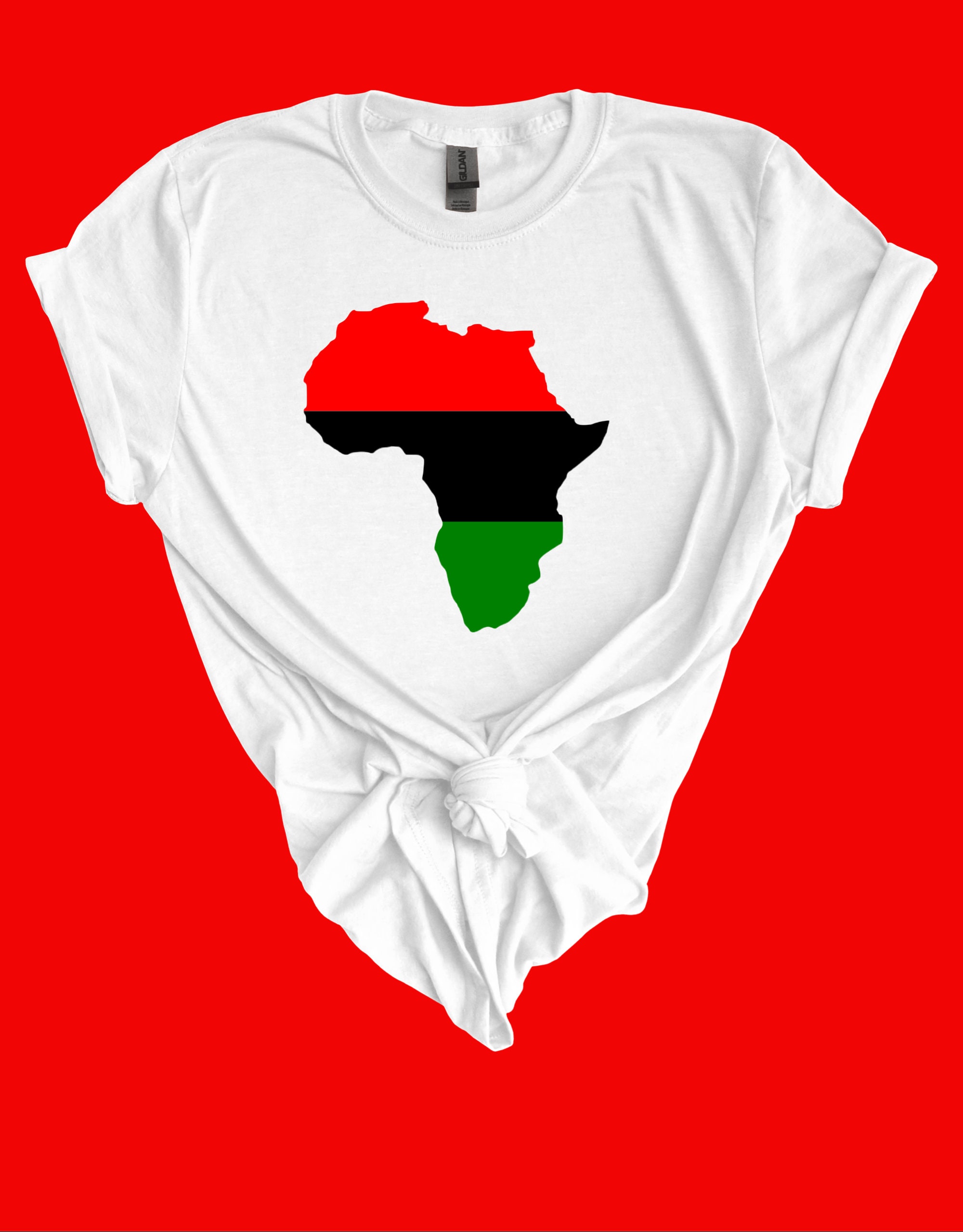 African Map T-shirt Pan-african Flag Africa Map T-shirt – Red, Black ...