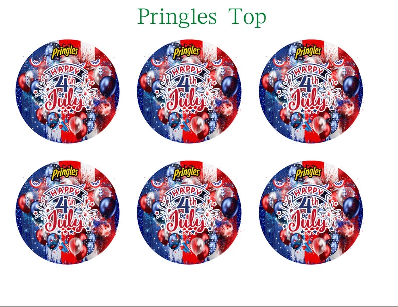 4th of July Party Favor Templates, Chip Bag, Pringle, Rice Crispy ...