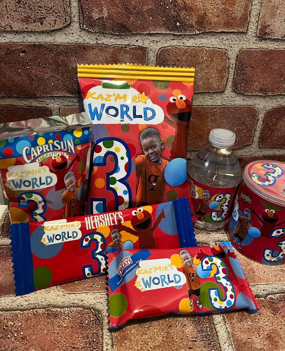 Ready to Use Personalized Custom Party Favor Chip Bags Cans Rice Treats ...
