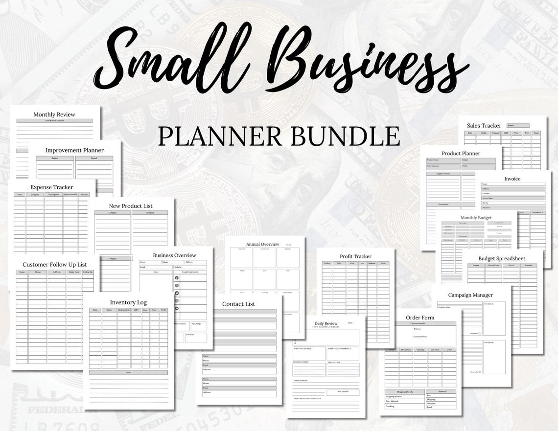 Small Business Planner Digital Planner Tracker Budgets Inventory ...
