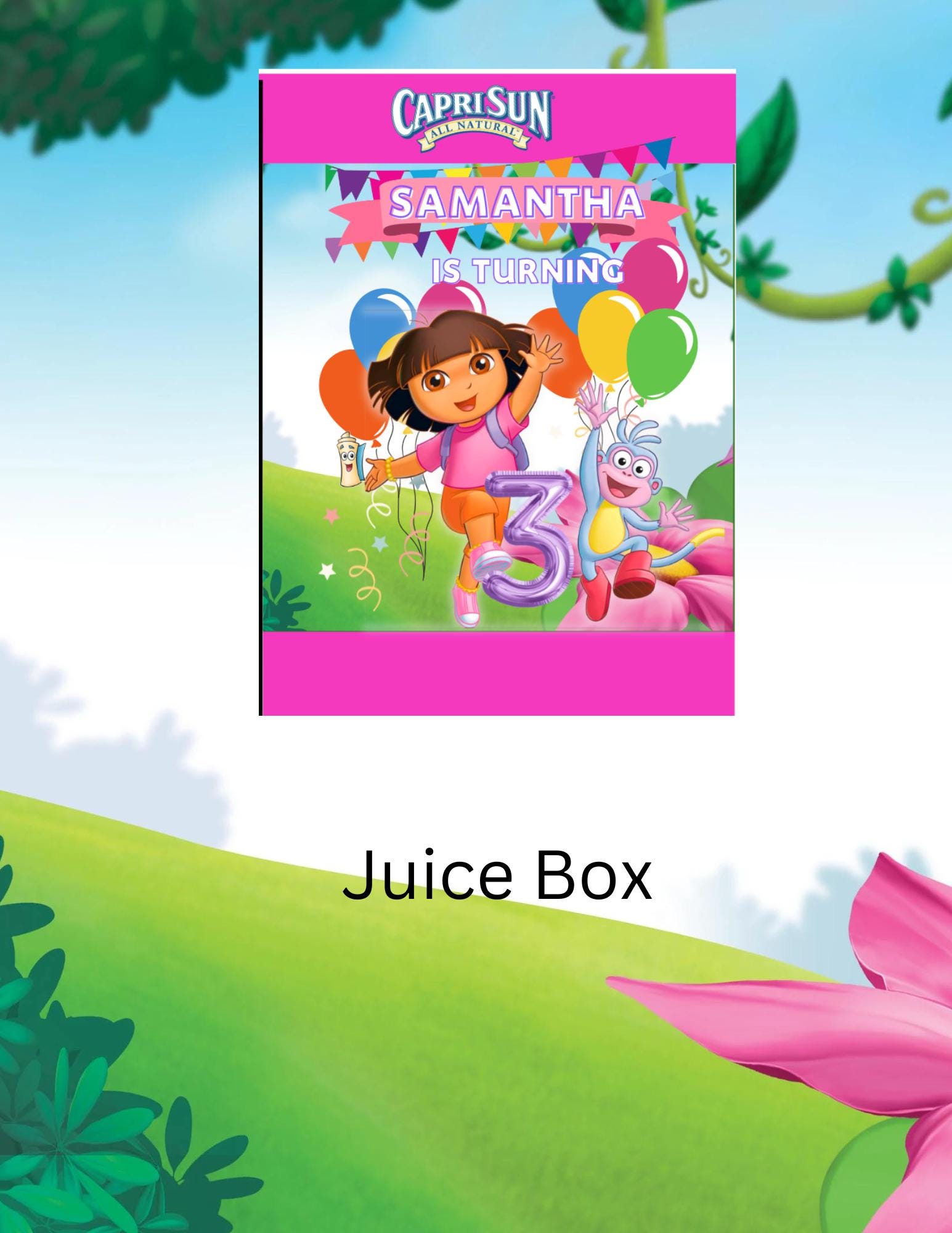 Personalized Dora the Explorer Birthday Party Favors Templates Diy ...