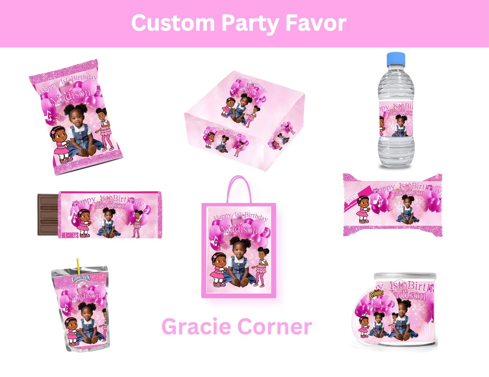 Personalized Gracies Corner Chip Bag Template Diy Party Favor Kids ...