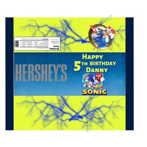 Sonic Birthday Party Favor Bundle Template Diy Edit in Canva Chip Bag ...