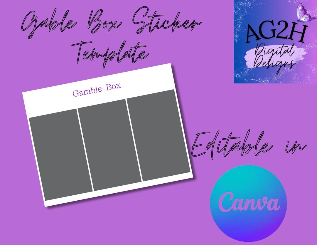 Editable Gable Box Label Sticker Gift Bag Lable Treat Party Favor ...