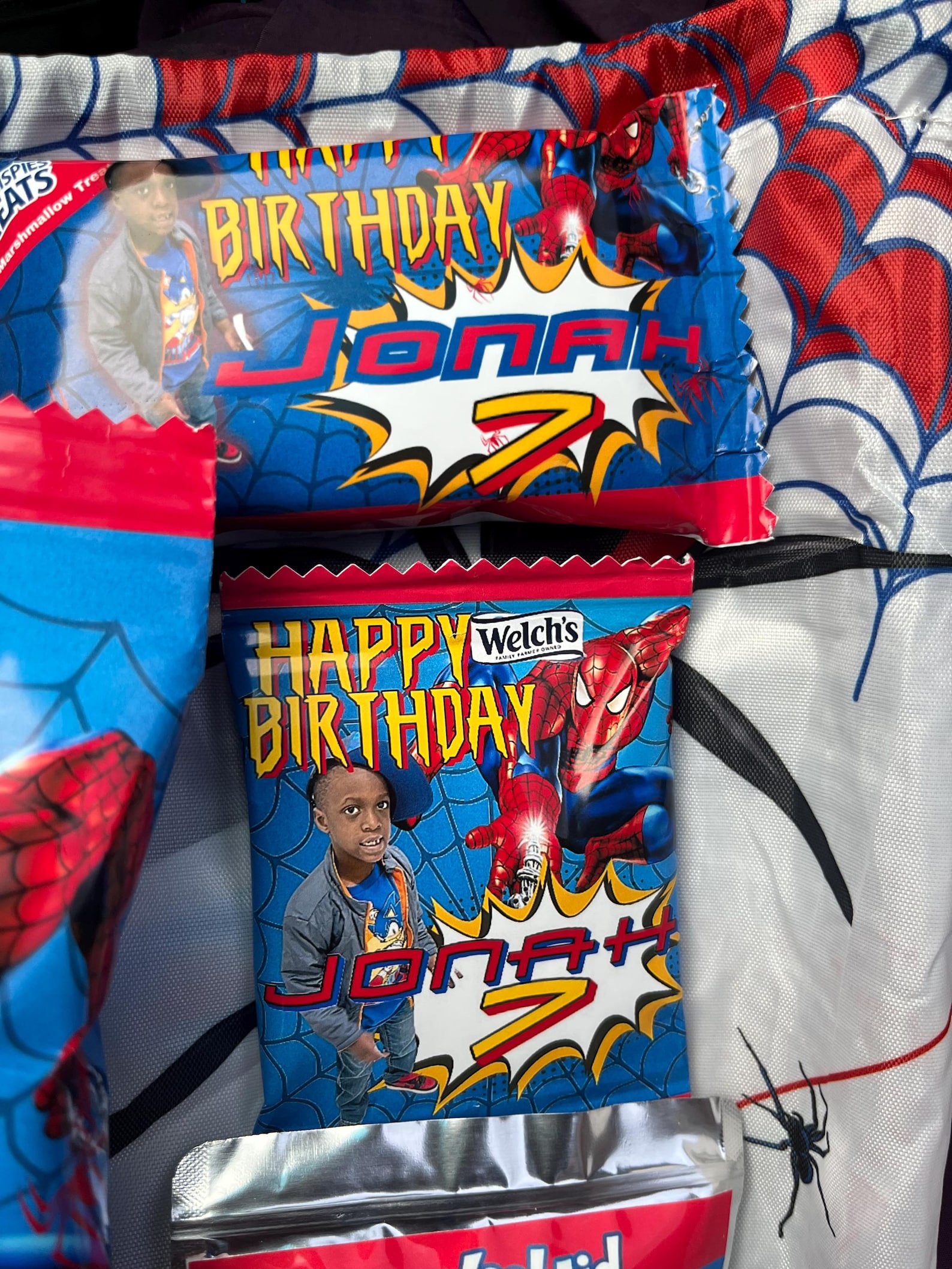 Spiderman Birthday Party Favors Templates Chip Bag Rice Krispies ...