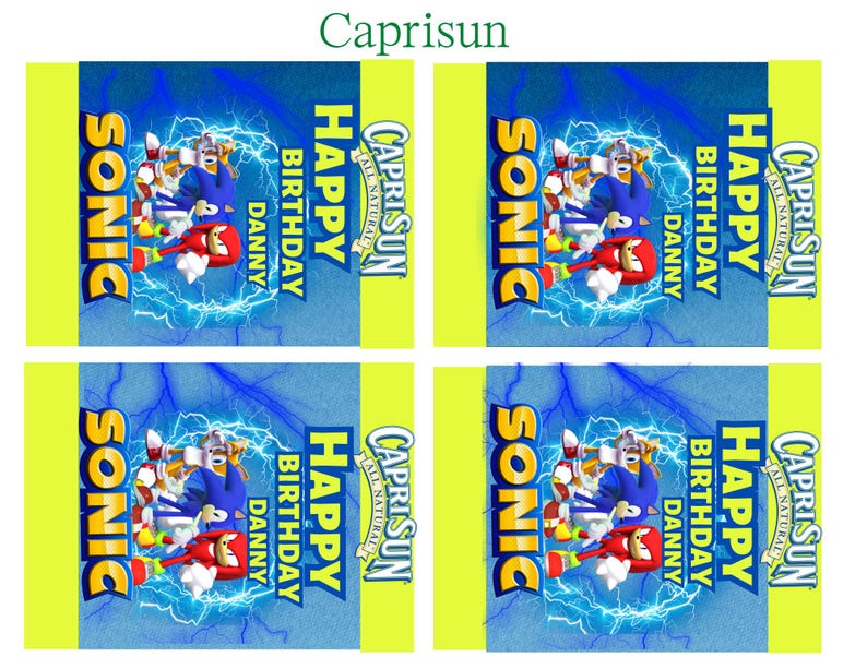 Sonic Birthday Party Favor Bundle Template Diy Edit in Canva Chip Bag ...