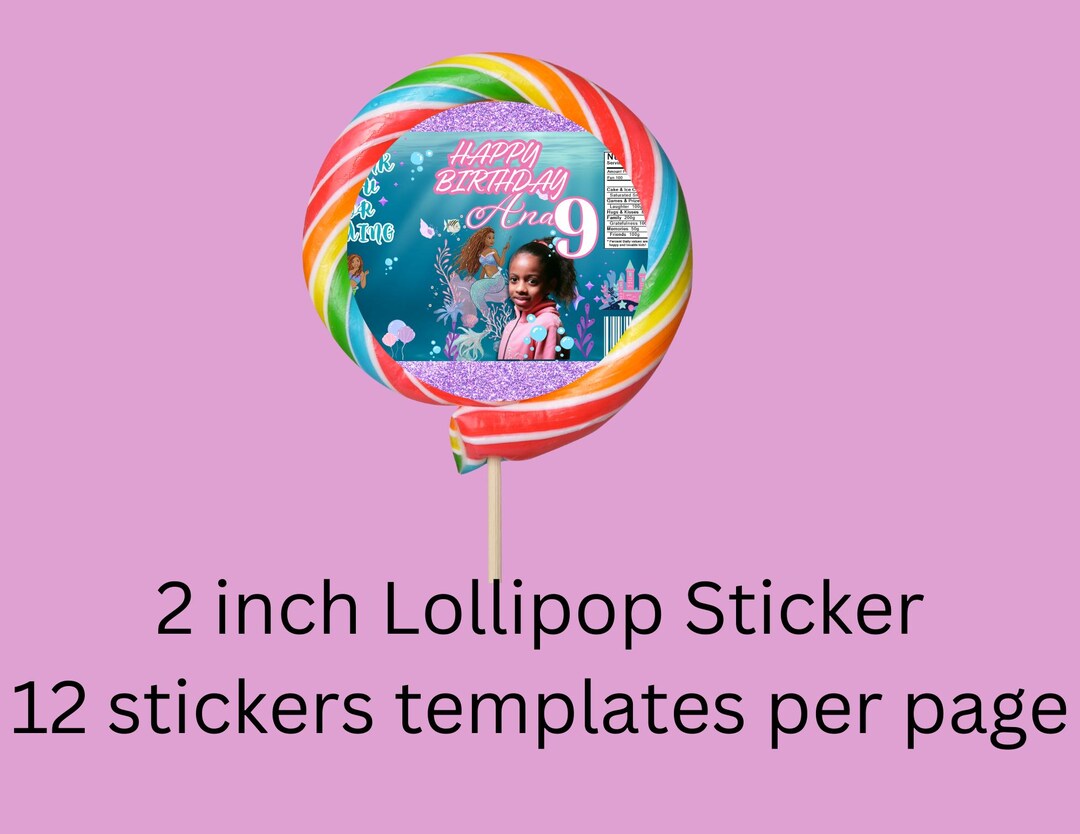 Personalized Lollipop Stickers All Themes and Occasions Kids Birthday ...