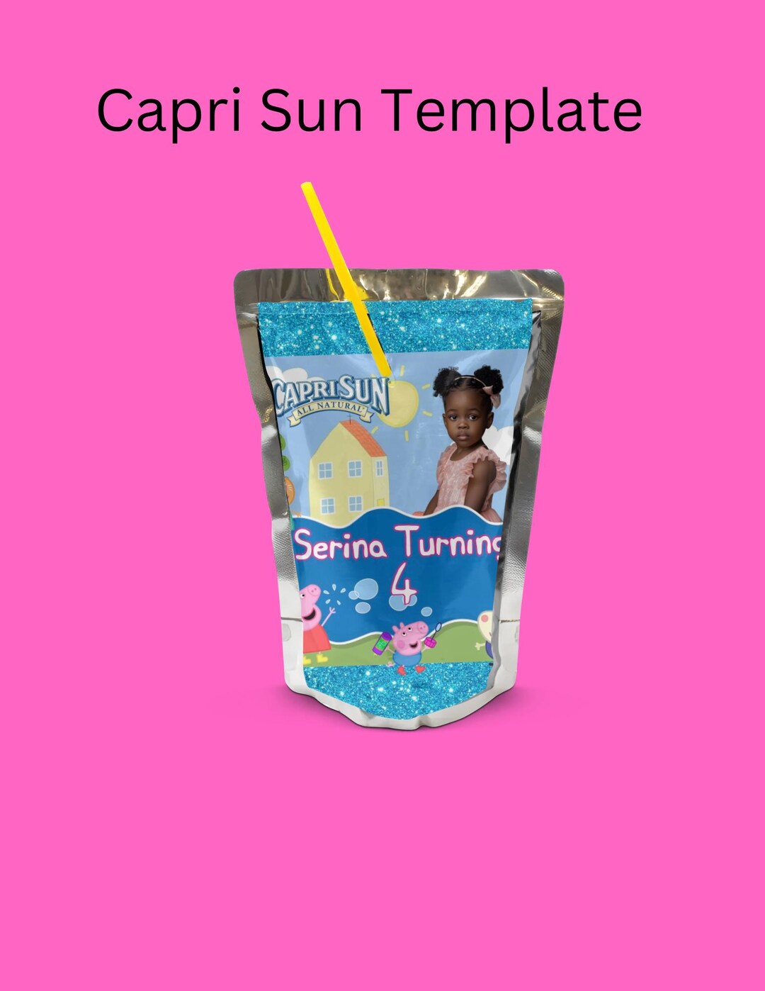 Peppa Pig Capri Sun Juice Pouch Birthday Party Favor Template DIY ...
