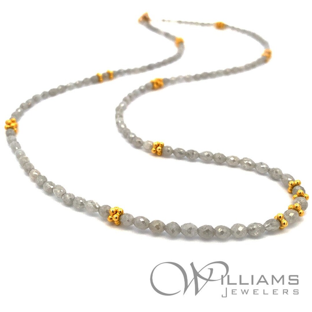 Sophie Gems 18ky Oval Grey Diamond and Daisy Rondelle Necklace, 20" - Etsy