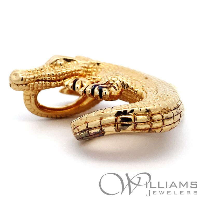 Estate 14ky Gold Large Alligator Hollow Slide Pendant - Etsy