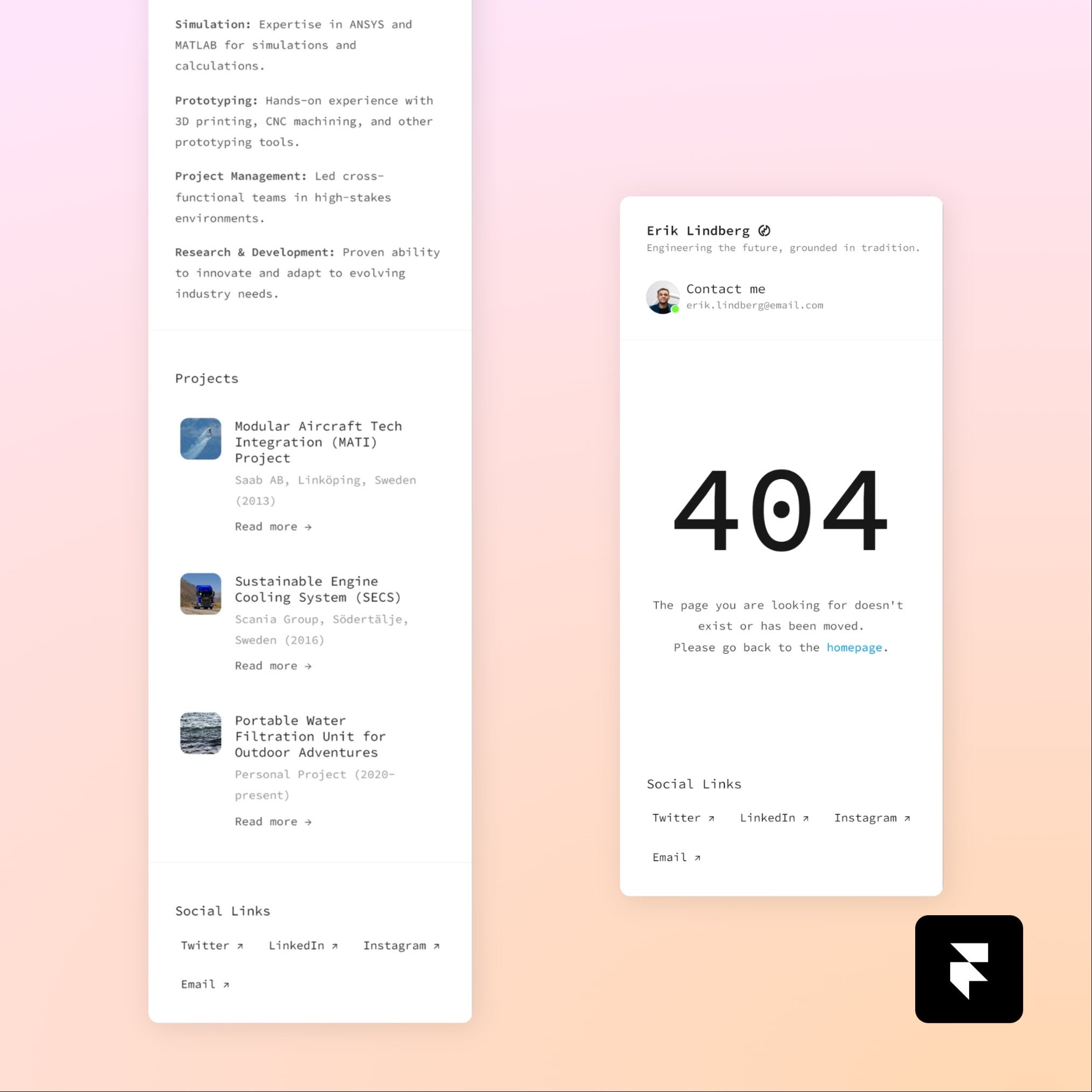 Framer Website Template, Modern Clean Minimal Portfolio, One Page Site ...