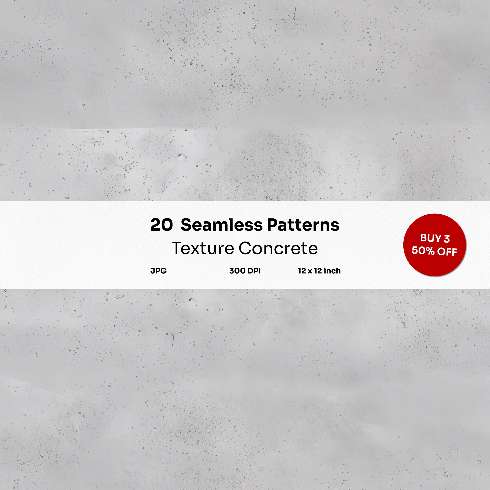 Concrete Texture Digital Prints: 20 Seamless Patterns, Realistic Cement ...