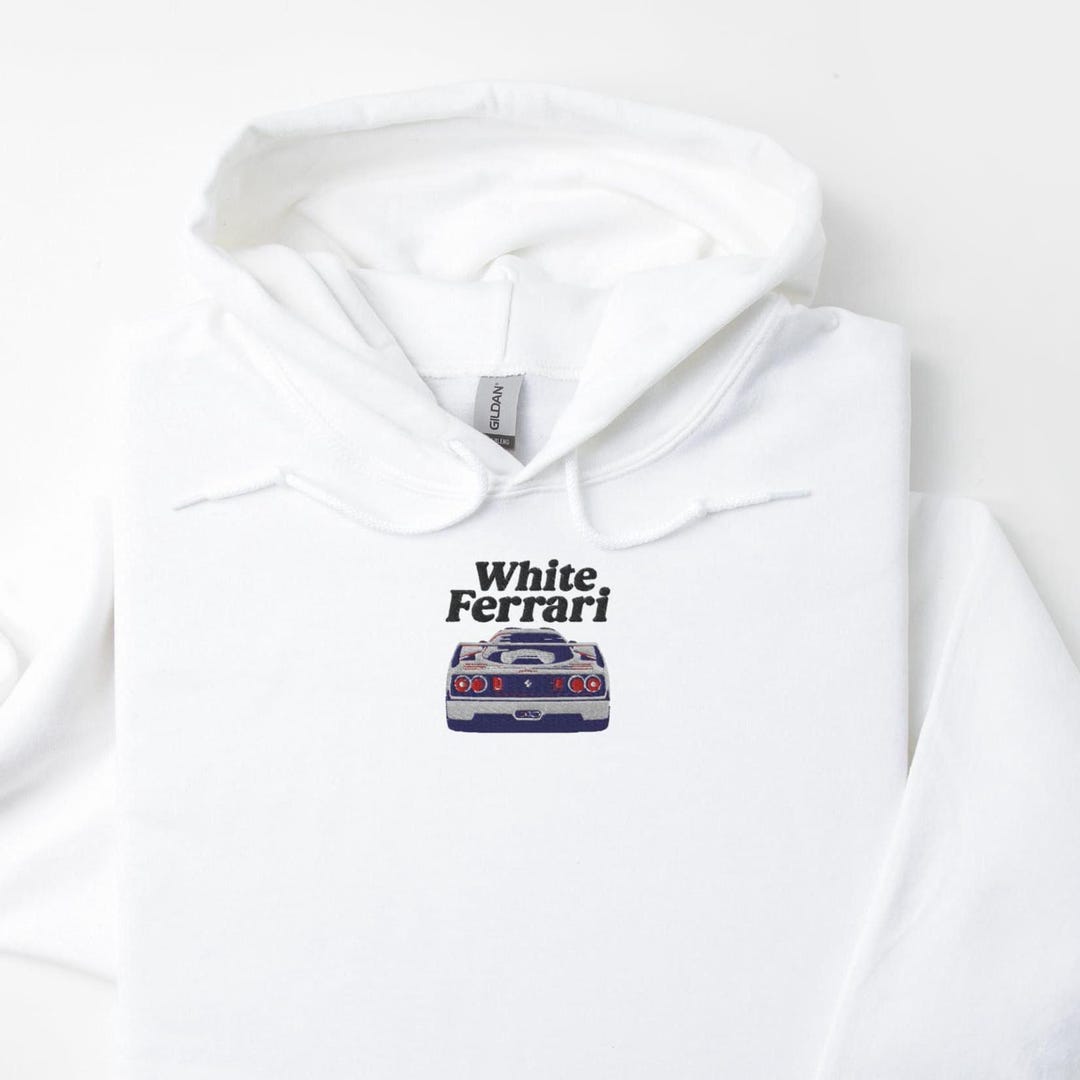 Embroidered Frank Ocean White Ferrari Hoodie, Unisex Sweatshirt, Music ...