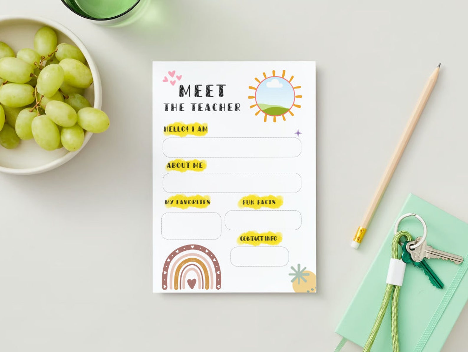 Editable Canva Template | Meet the Teacher Templates | Editable Plants ...