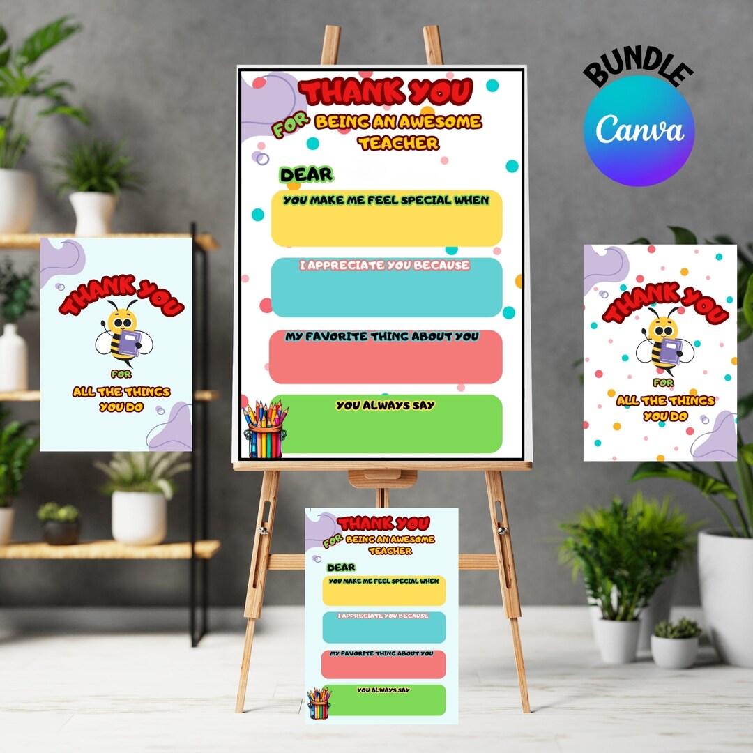 Teacher Appreciation Week Thank You Teacher Gifts Instant Digital ...