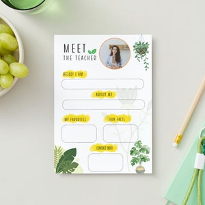 Editable Canva Template | Meet the Teacher Templates | Editable Plants ...