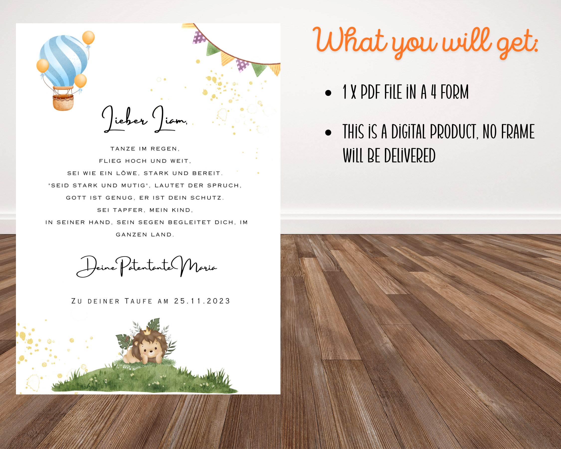 Godparent Letter Baptism - Gift Baptism - Godchild Personalized ...