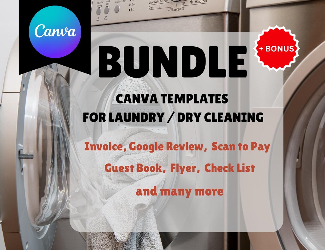 BUNDLE Canva Editable Templates Laundry Templates Dry Clean Templates ...