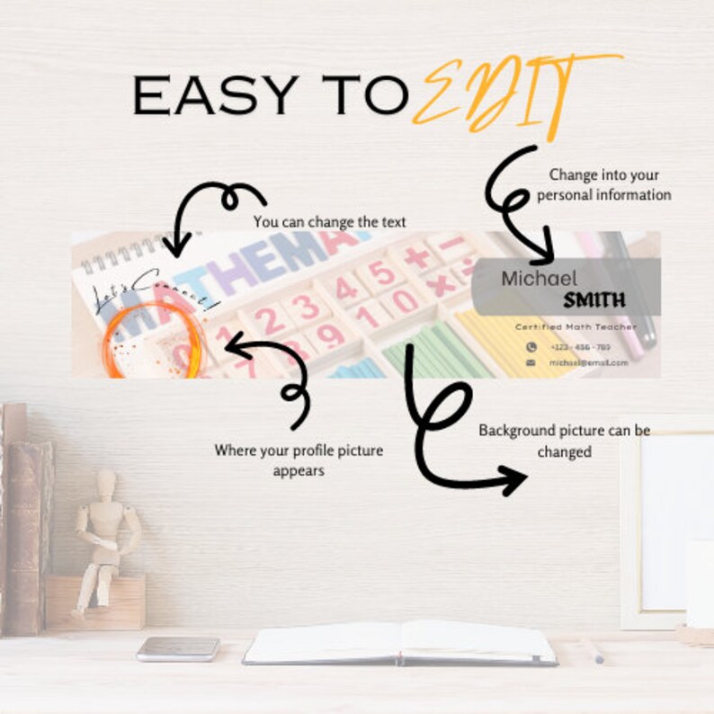 Linkedin Canva Editable Linkedin Background Linkedin Banner for Teacher ...