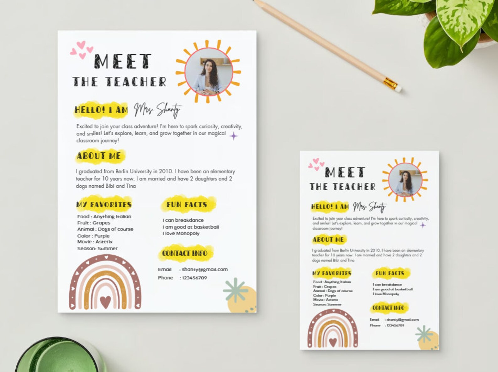 Editable Canva Template | Meet the Teacher Templates | Editable Plants ...