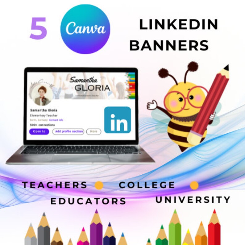 Linkedin Canva Editable Linkedin Background Linkedin Banner for Teacher Linkedin Banner Template ...