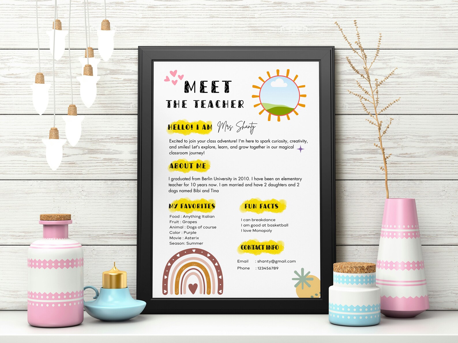 Editable Canva Template | Meet the Teacher Templates | Editable Plants ...