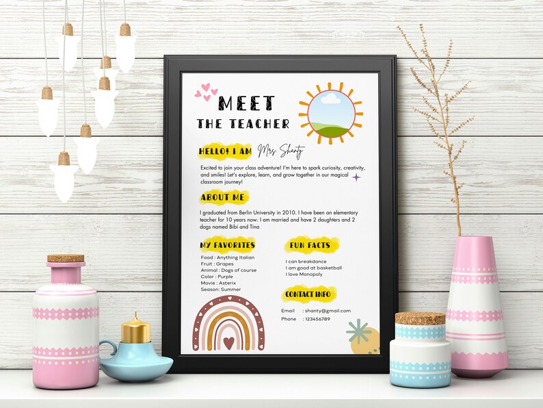 Editable Canva Template | Meet the Teacher Templates | Editable Plants ...