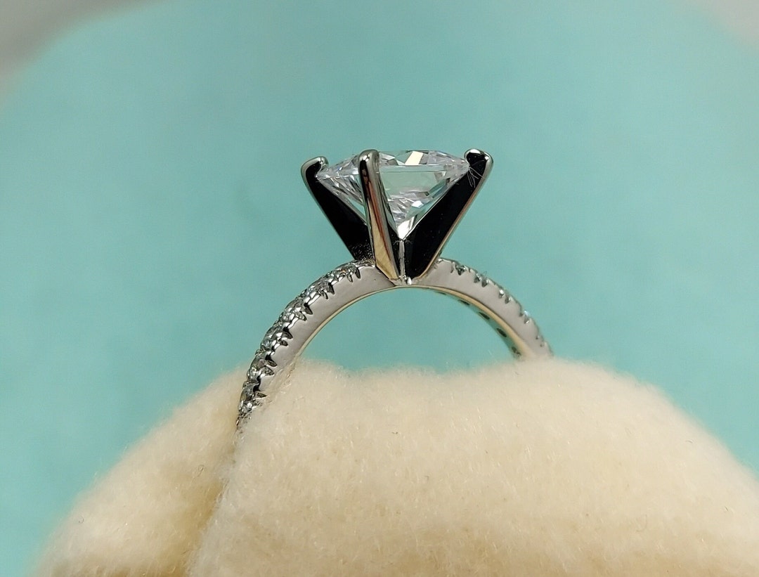 2ct Princess Cut CZ Ring 14k White Gold Finish - Etsy