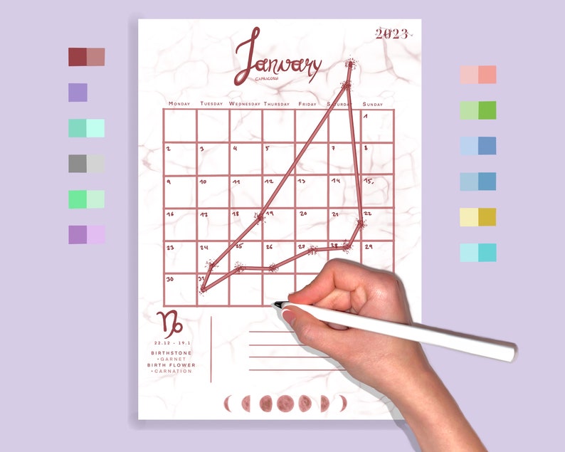 Printable Zodiac Calendar - Etsy