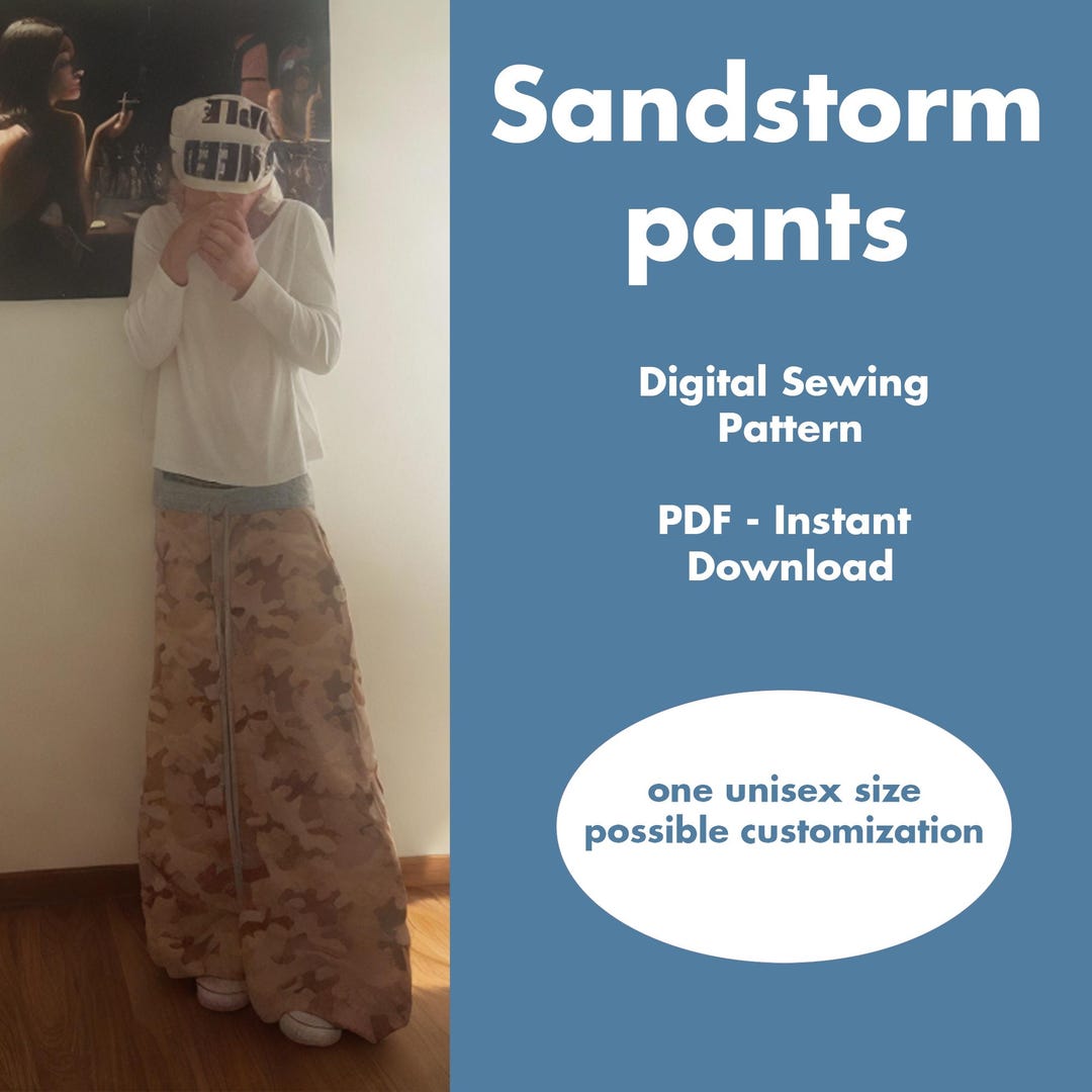 Sandstorm Baggy Pants Digital Sewing Pattern PDF | Unisex Loose Fit ...