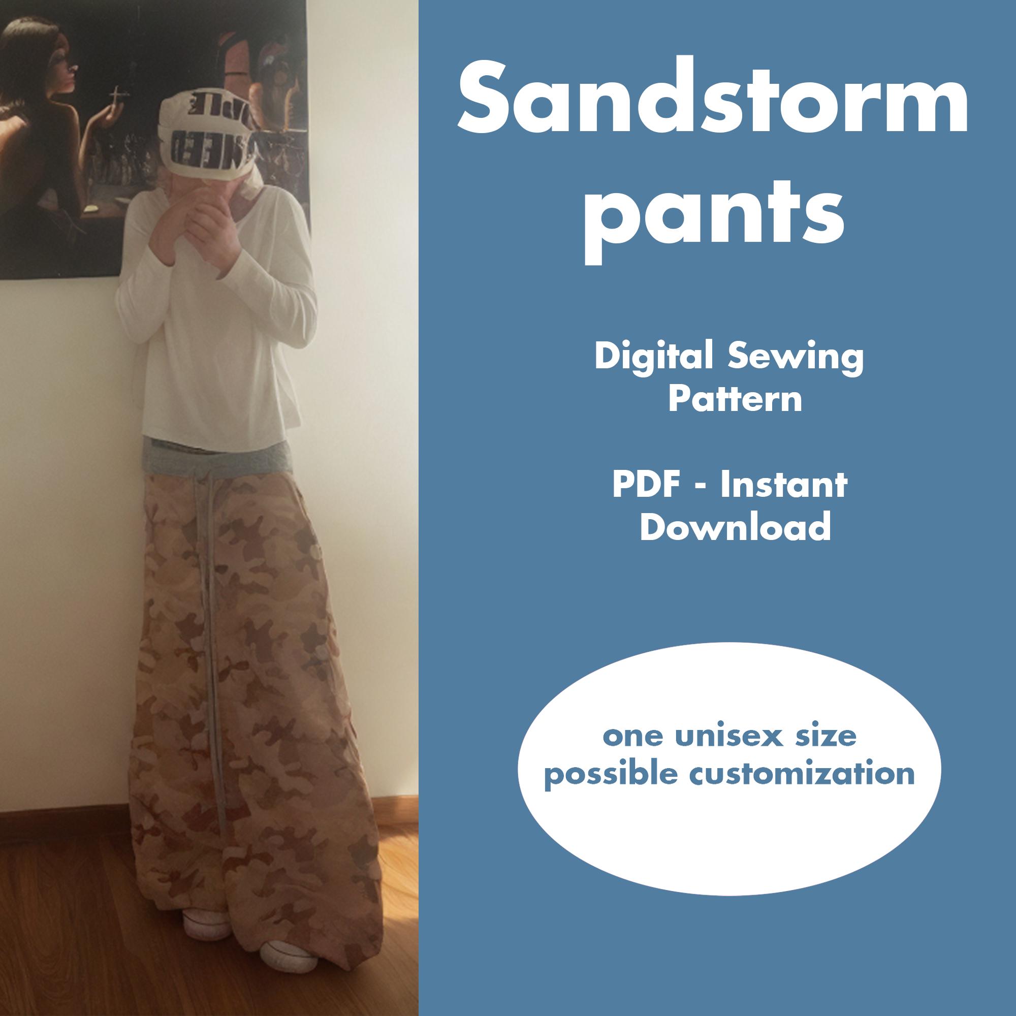 Sandstorm Baggy Pants Digital Sewing Pattern PDF | Unisex Loose Fit ...