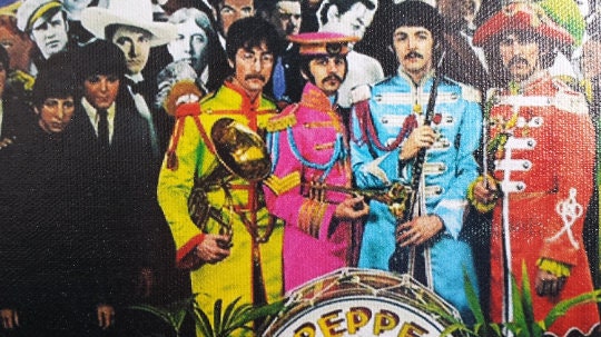 The Beatles - Sgt. Peppers Album Cover on Canvas, Mounted ~12" - Etsy
