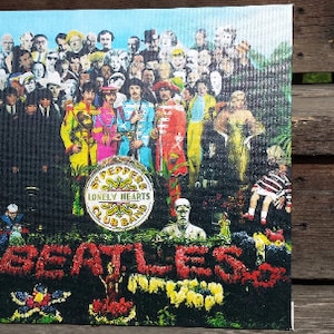 The Beatles - Sgt. Peppers Album Cover on Canvas, Mounted ~12" - Etsy