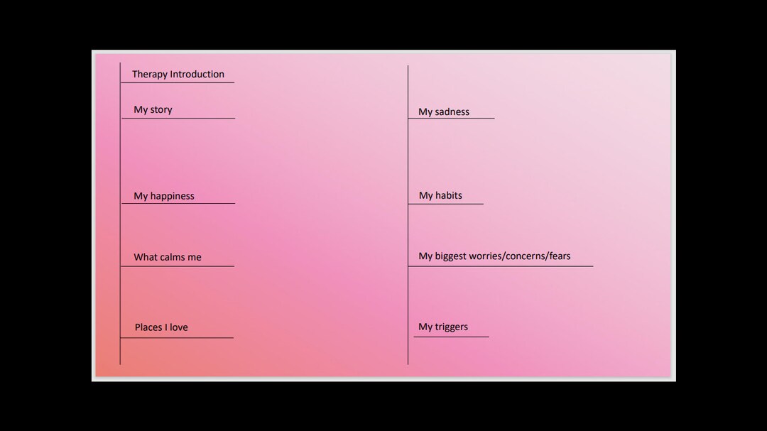 Therapy Introduction Blank Template - Etsy