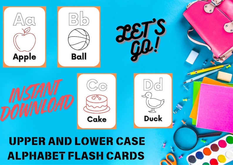 Printable Alphabet ABC Colorful Flash Cards Upper and Lower Case ...