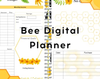 Bumble Bee Planners Printable Planner Digital Planner Yellow Diary ...