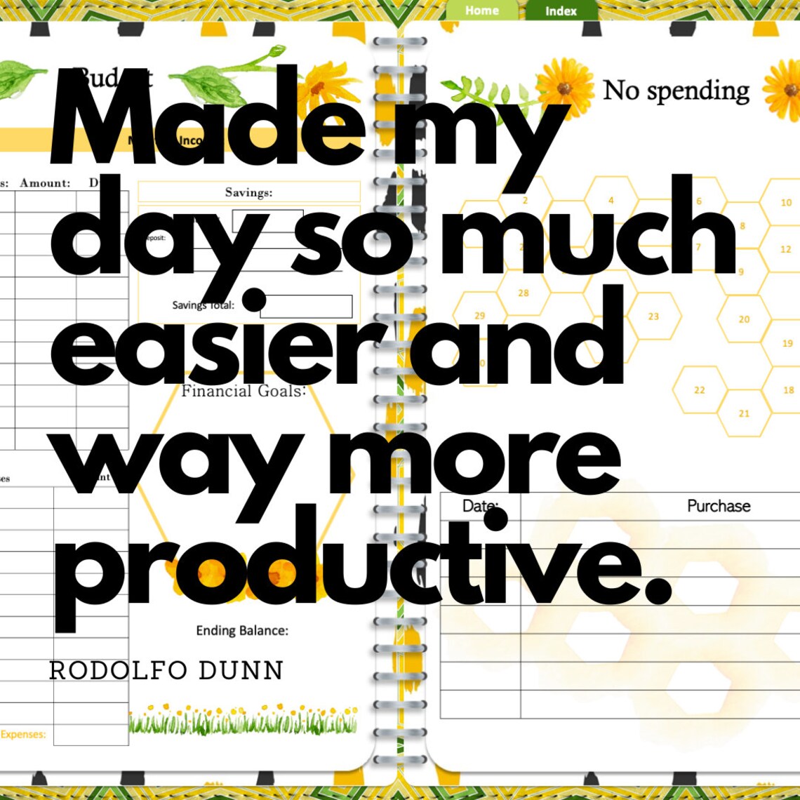Bee Themed Digital Planner - Etsy