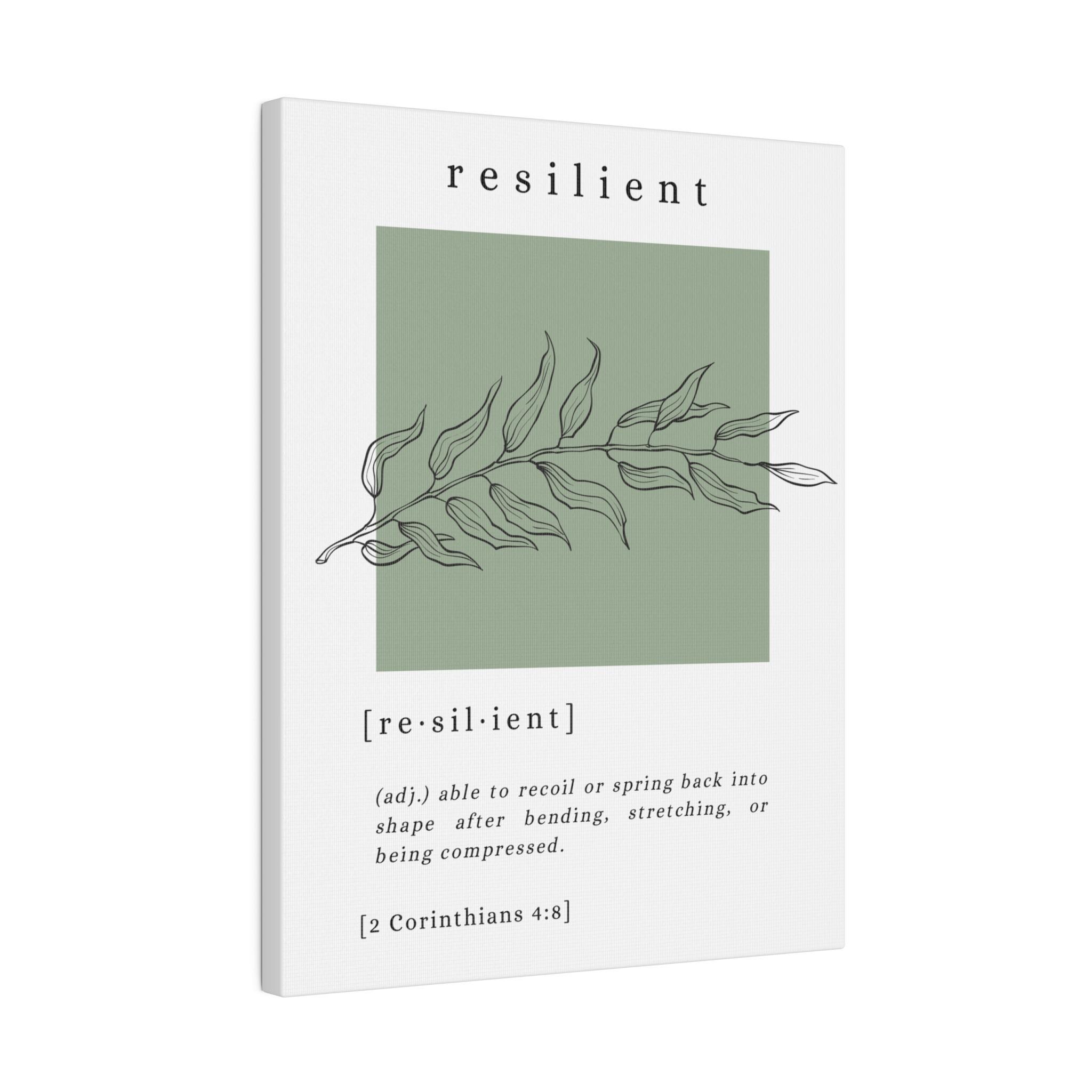 Minimalist Christian Art: Resilient Definition Wall Decor 2 Corinthians ...
